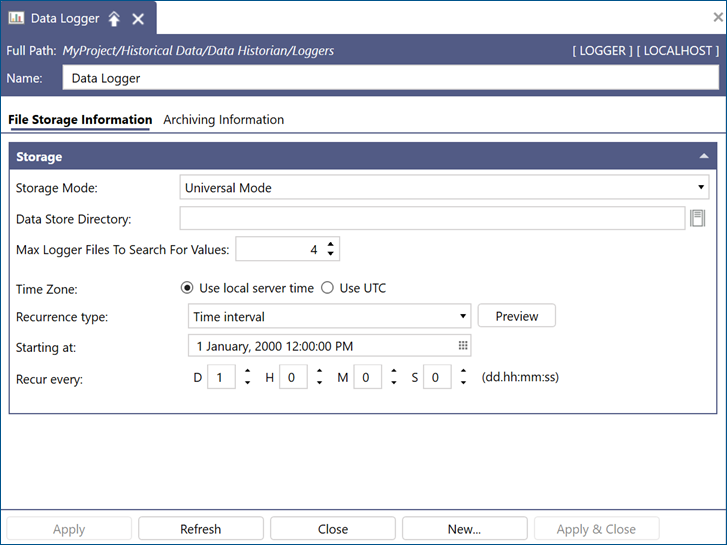 Setting up Archiving